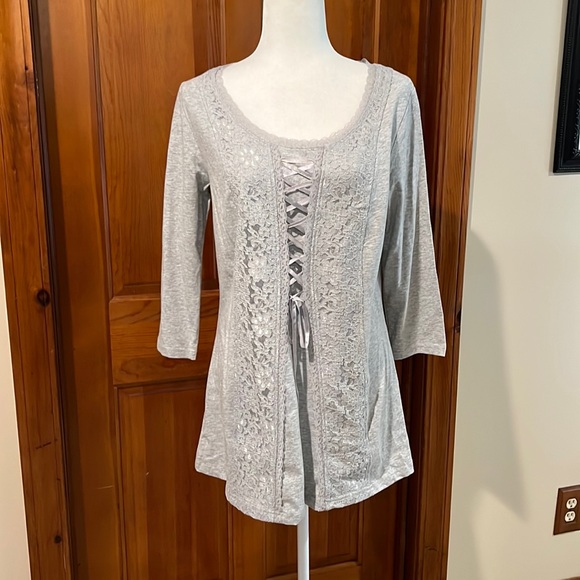 VENUS | Tops | Venus Tie Lace Front Tunic Top | Poshmark